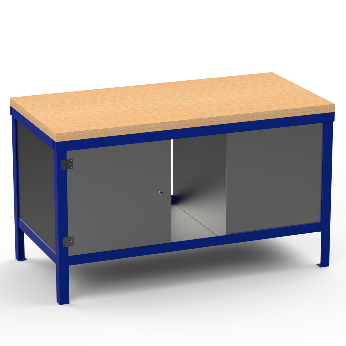 Double-Sided Workbench | With Dual Cupboards — UK Workbenches