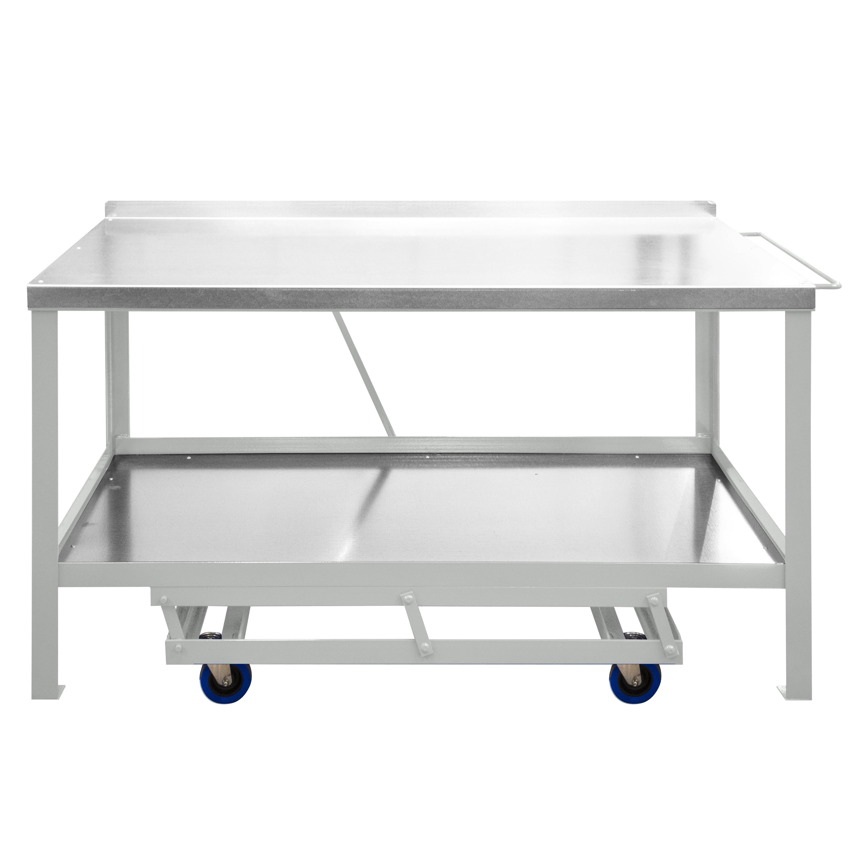 Mobile Workbench with Galvanised Steel Top | Portable Workspace ...