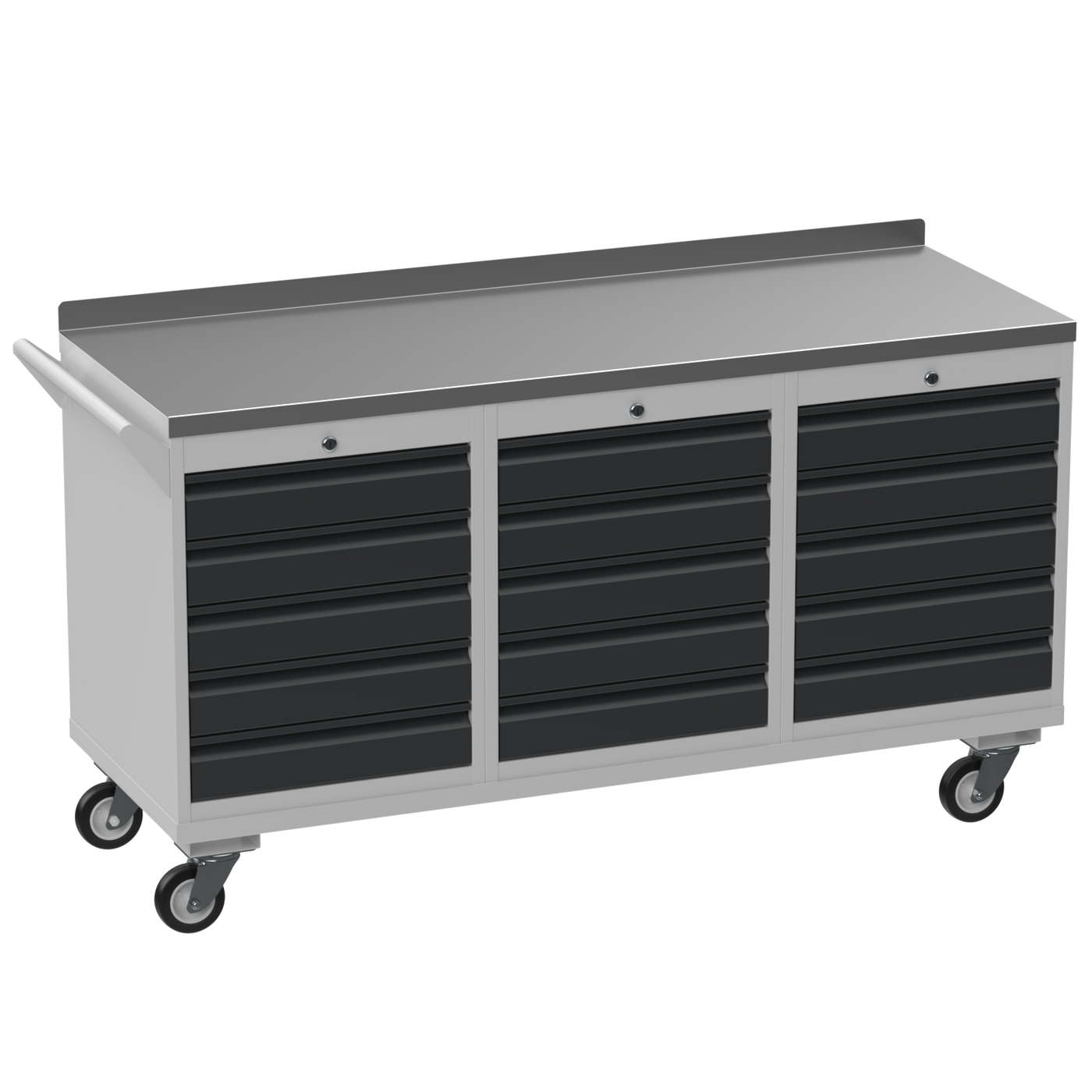 Triple Cupboard/Drawer Steel Rolling Tool Cabinet — UK Workbenches
