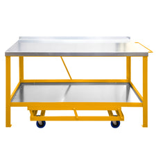 Mobile Workbench with Galvanised Steel Top | Portable Workspace ...